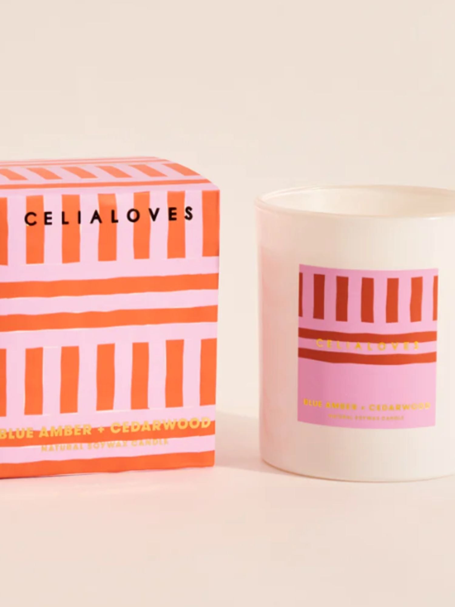 Celia Loves- Blue Amber + Cedarwood Candle – grace & maple