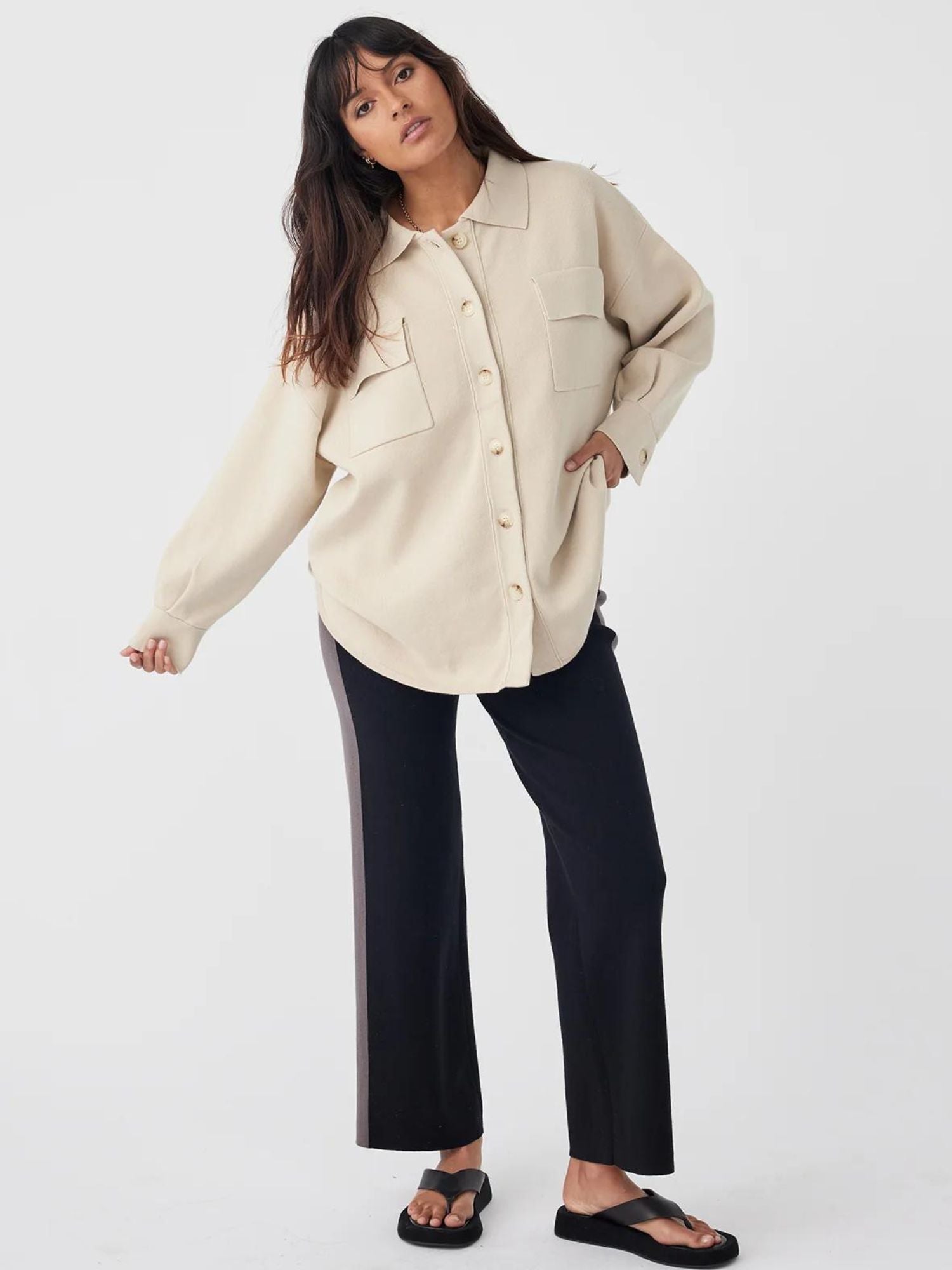 Remy Shirt Jacket | Sand – grace & maple